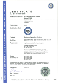 SAFETY CERTIFIED KERNEL - SCIOPTA